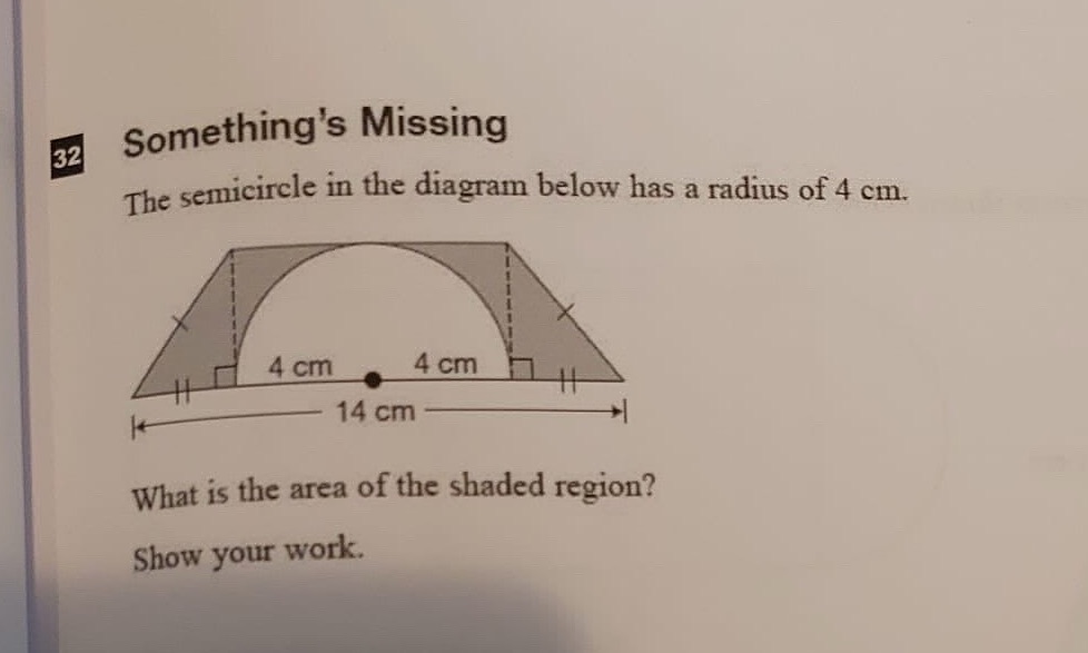 The semicircle in the diagram below has a | StudyX