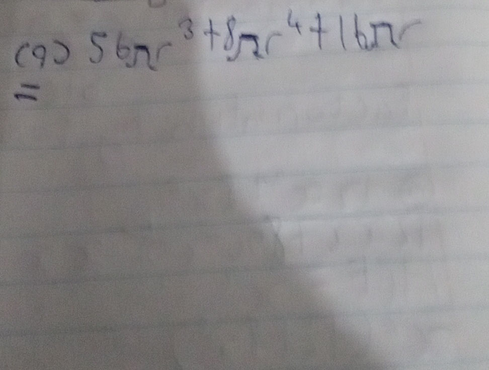 Factoring the expression 56r^3 + 8r^4 + 16r | StudyX