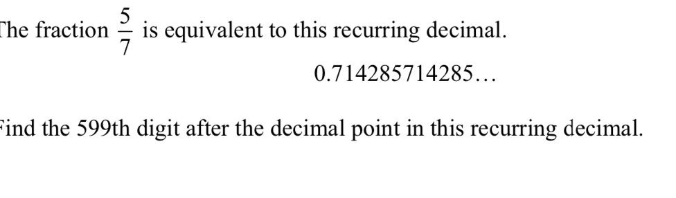 The fraction $ {5}{7}$ is equivalent to this | StudyX