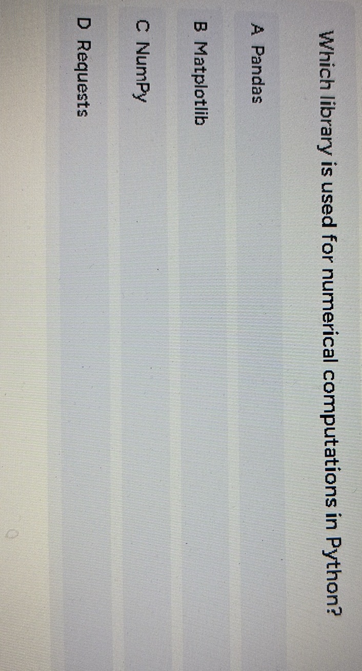 Which library is used for numerical | StudyX