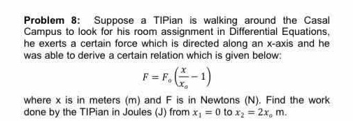 Problem 8: Suppose a TIPian is walking | StudyX
