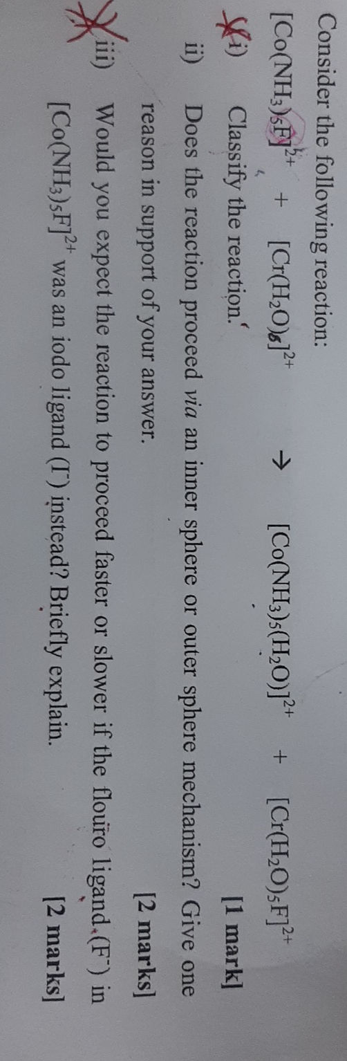 Consider the following reaction: | StudyX