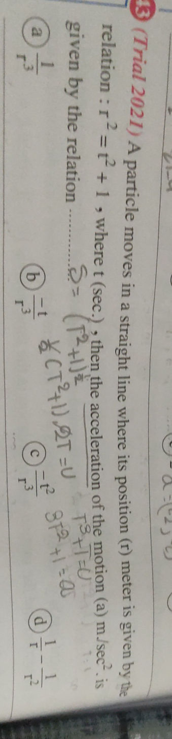 13 (Trial 2021) A particle moves in a | StudyX