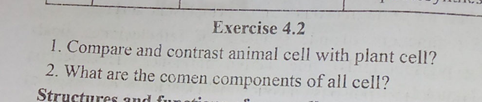 1. Compare and contrast animal cell with | StudyX
