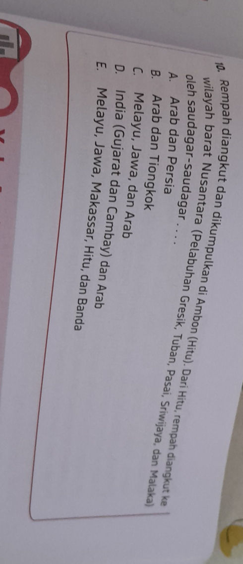 10. Rempah diangkut dan dikumpulkan di Ambon | StudyX