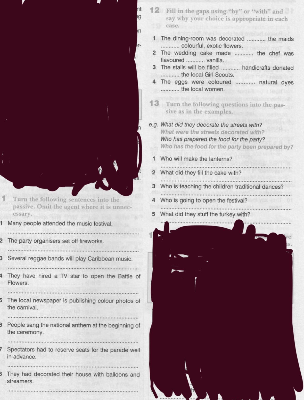 12 Fill in the gaps using "by" or "with" and | StudyX