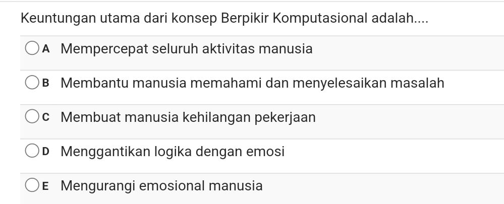 Keuntungan utama dari konsep Berpikir | StudyX
