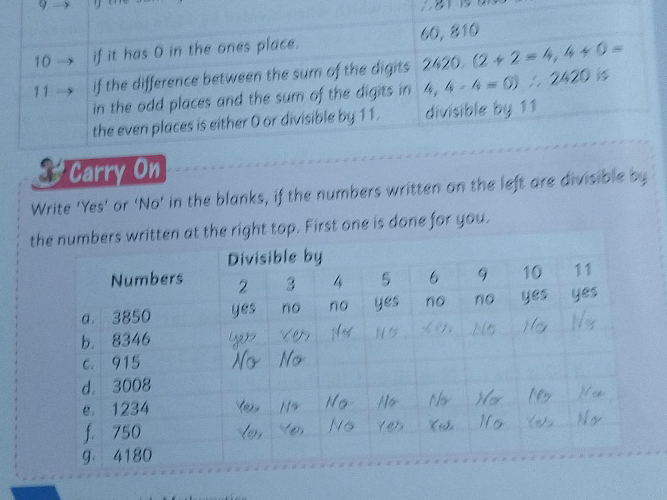 Write 'Yes' or 'No' in the blanks, if the | StudyX