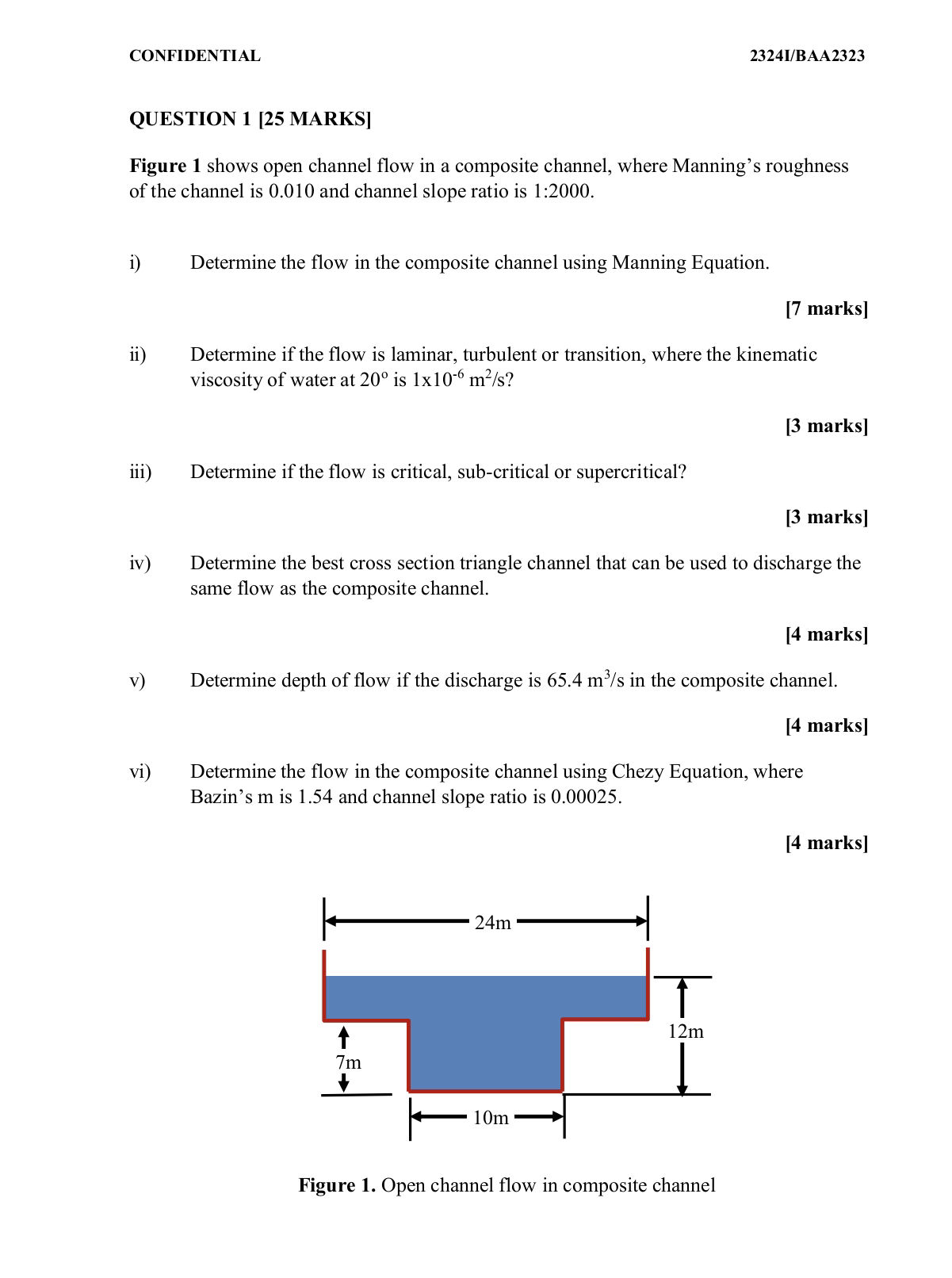 Figure 1 shows open channel flow in a | StudyX