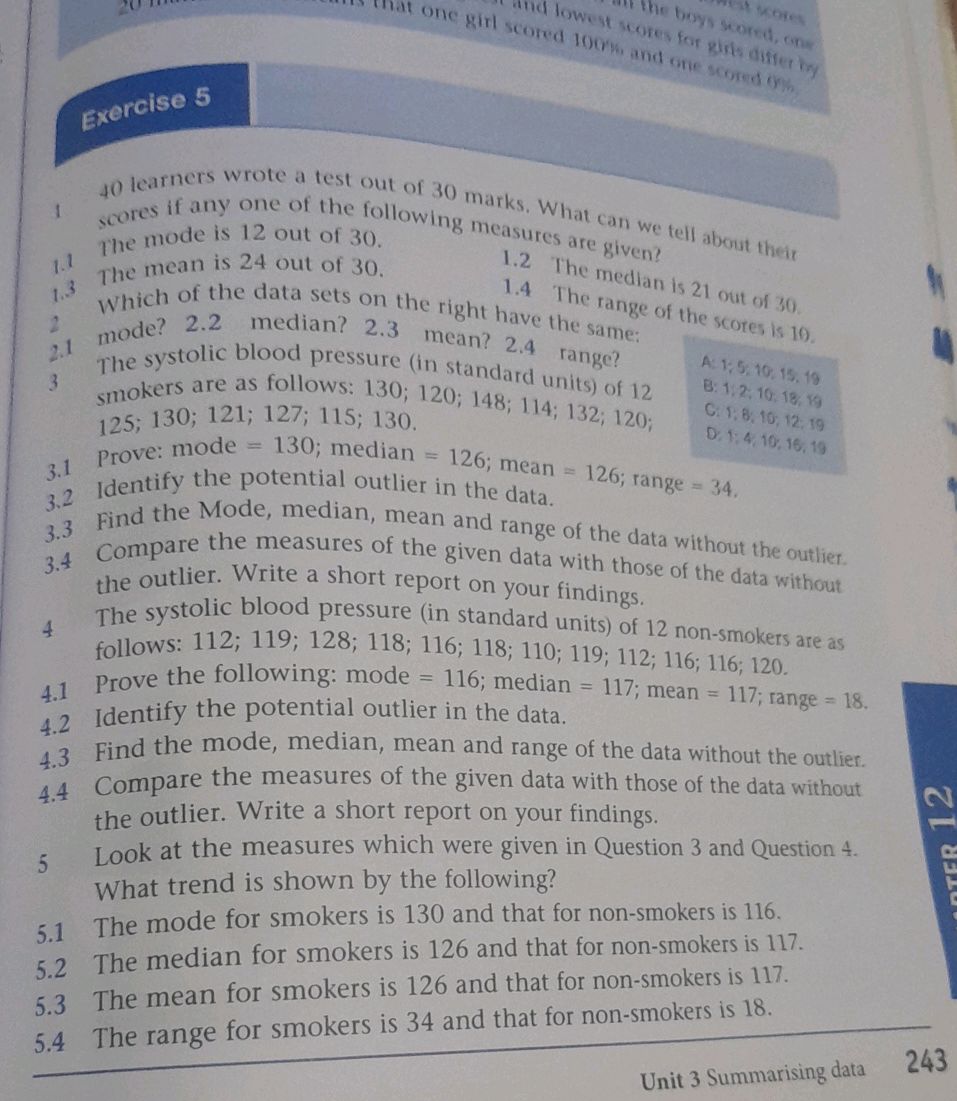 1. 40 learners wrote a test out of 30 | StudyX