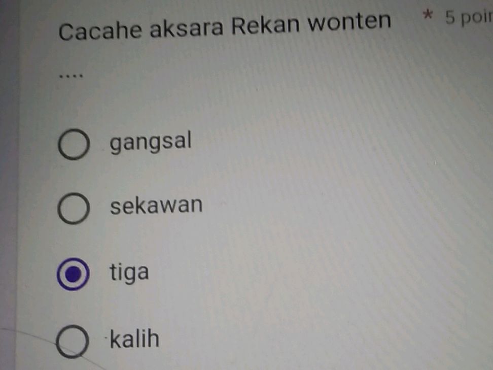 Cacahe aksara Rekan wonten gangsal sekawan | StudyX