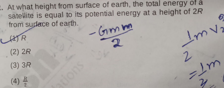 2. At what height from surface of earth, the | StudyX