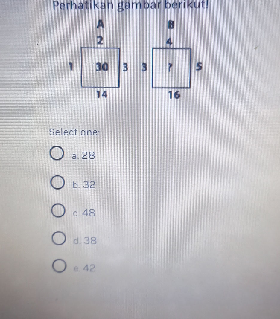 Perhatikan gambar berikut! ``` A B 2 | StudyX