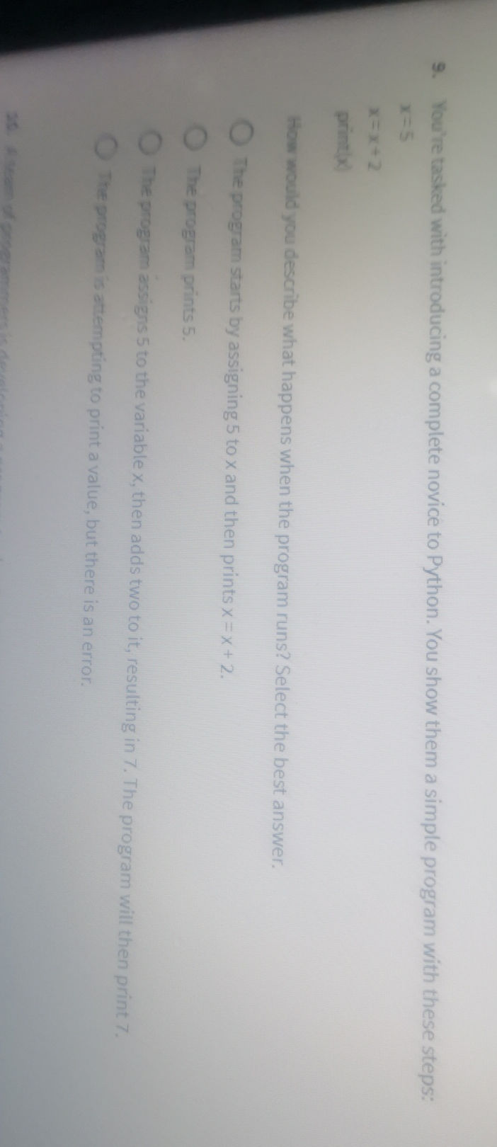 9. You're tasked with introducing a complete | StudyX