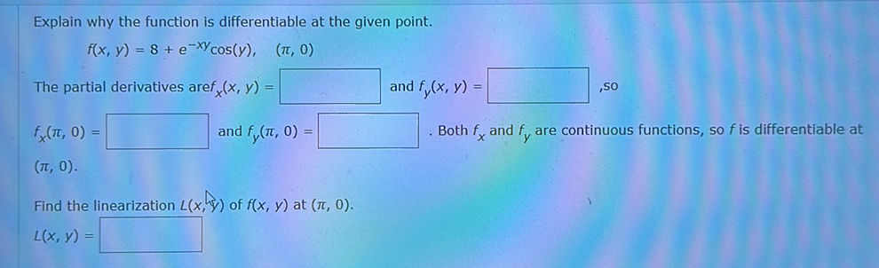 Explain why the function is differentiable | StudyX