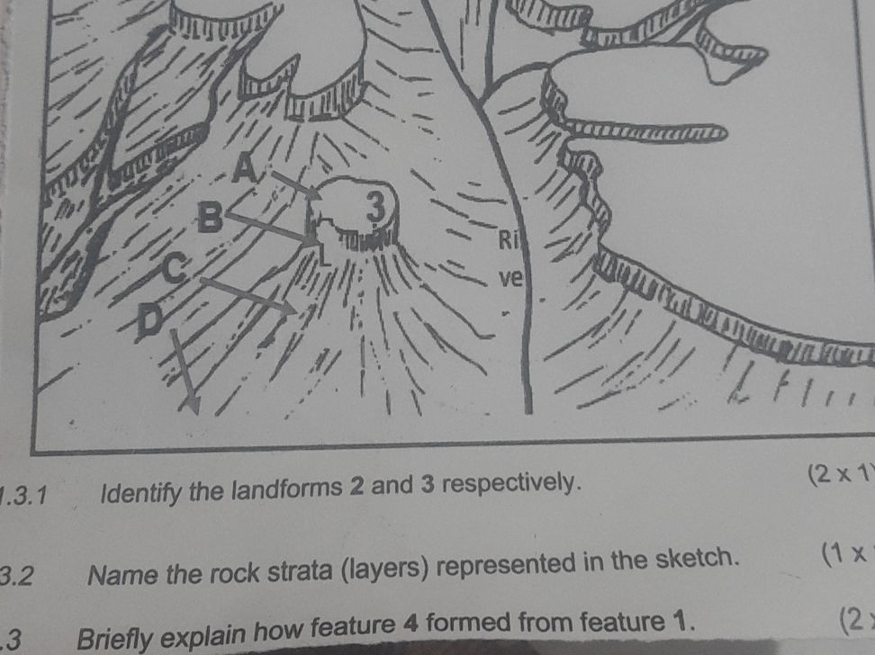 1.3.1 Identify the landforms 2 and 3 | StudyX