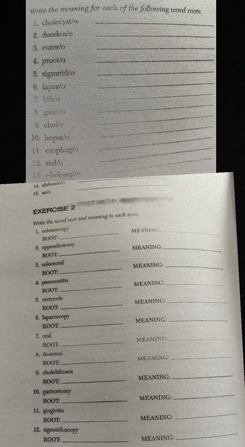 Write the meaning for each of the following | StudyX