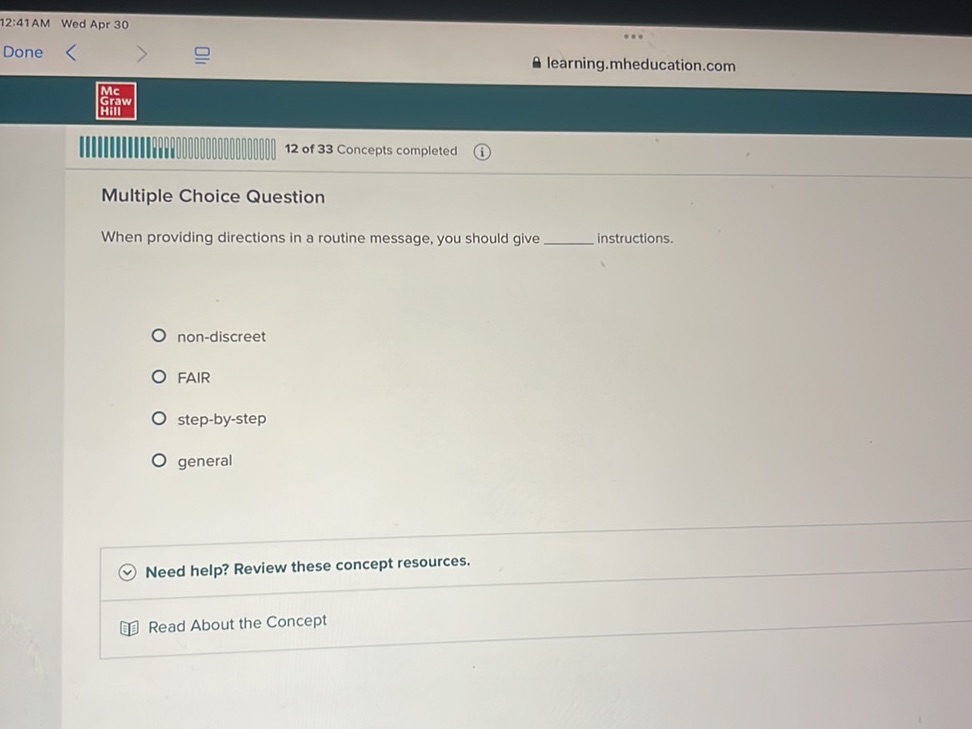 When providing directions in a routine | StudyX