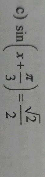 Solving Trigonometric Equation: sin(x + π/3) | StudyX