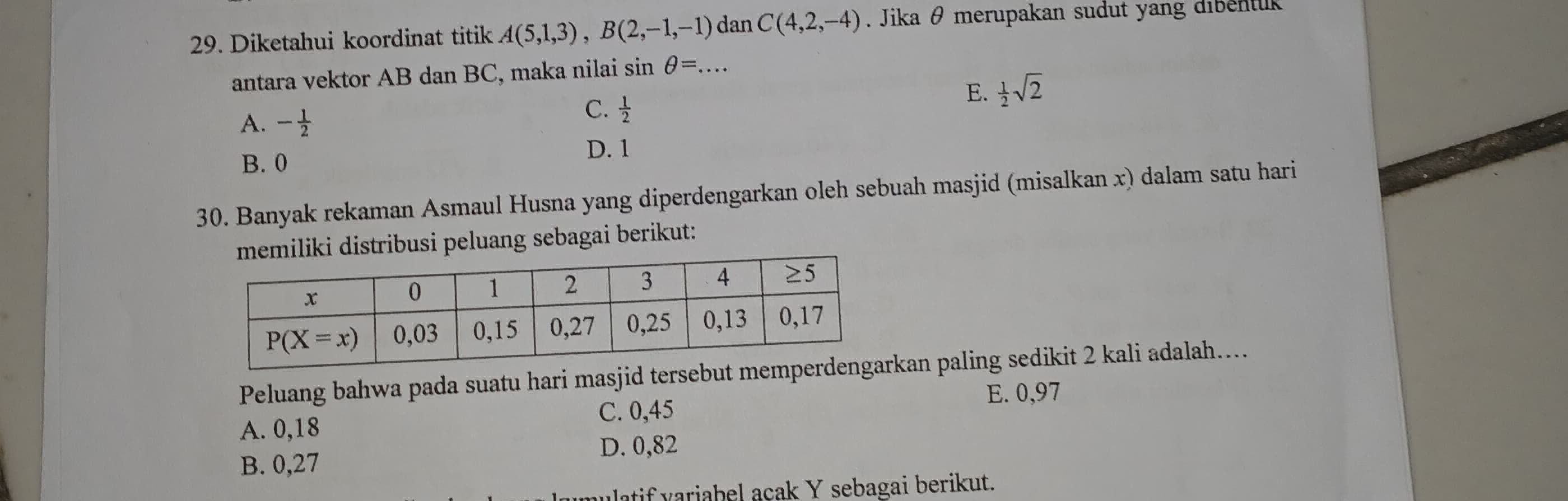 29. Diketahui koordinat titik $A(5,1,3), | StudyX