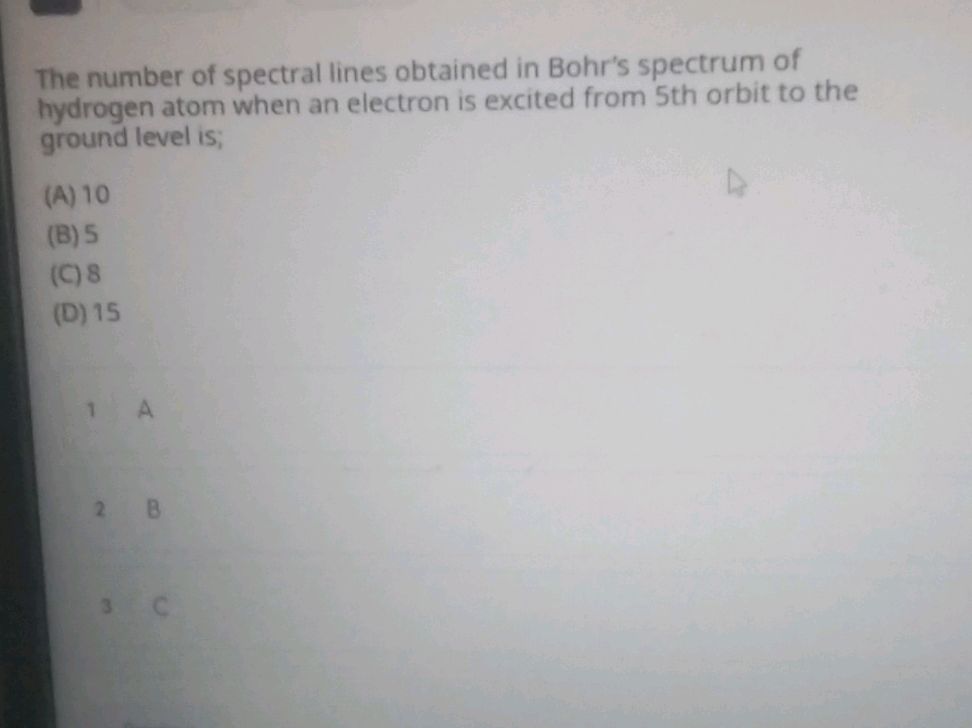 The number of spectral lines obtained in | StudyX