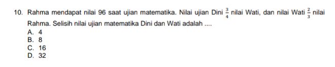 10. Rahma mendapat nilai 96 saat ujian | StudyX