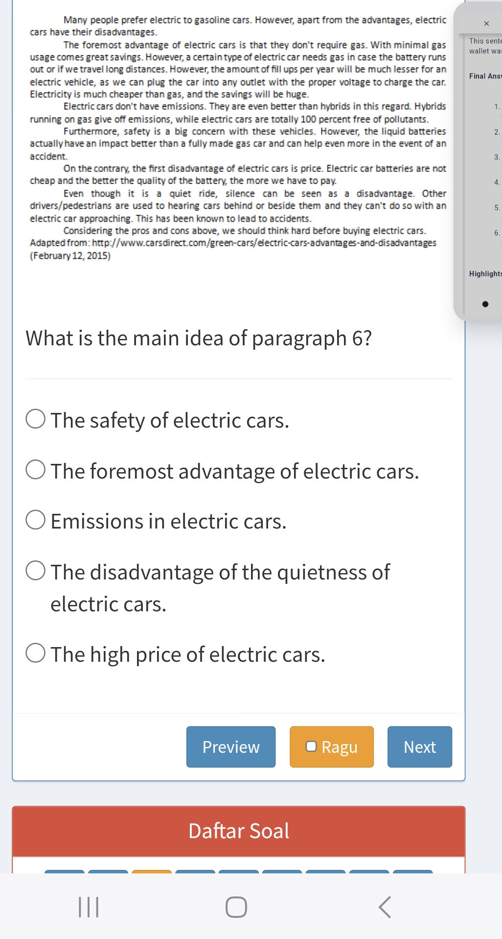 What is the main idea of paragraph 6? The | StudyX