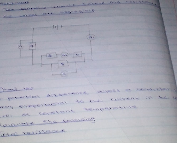 Calculate the following Total resistance | StudyX