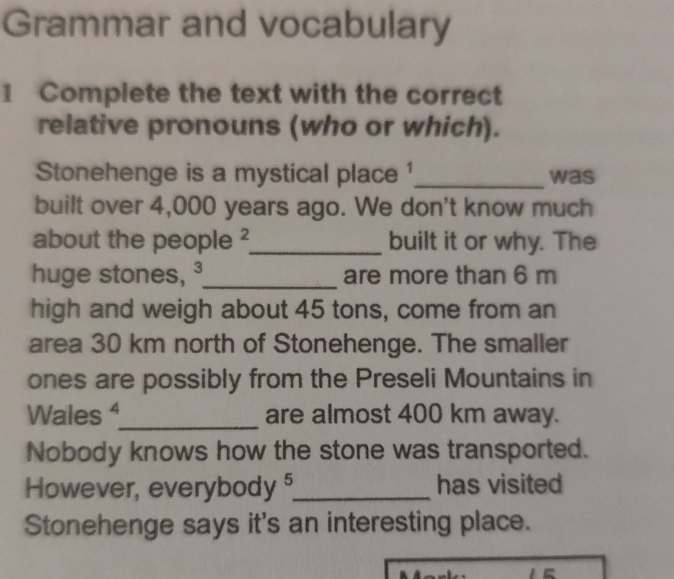 1 Complete the text with the correct | StudyX