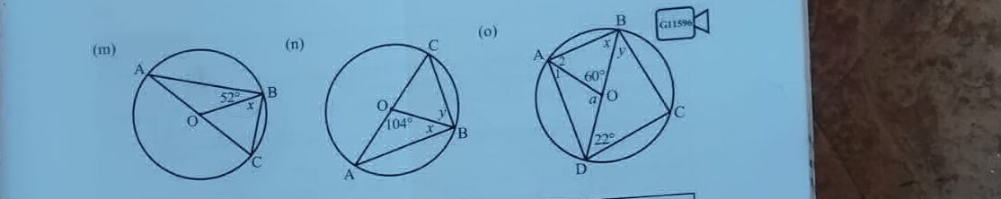 (m) (n) (o) Diagrams of circles with | StudyX