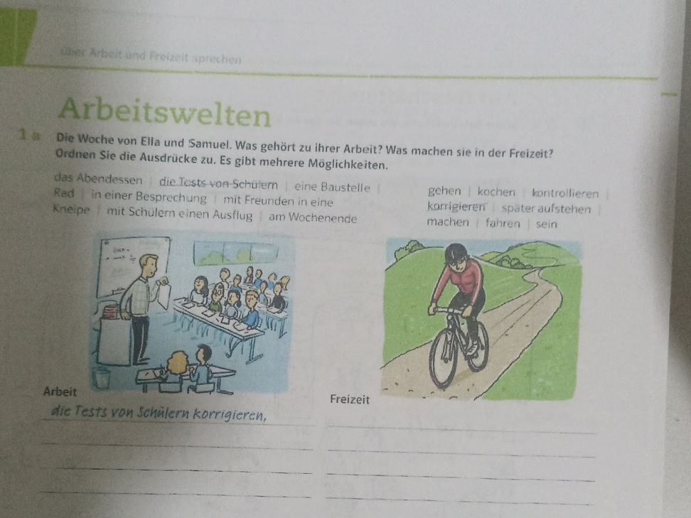 Die Woche von Ella und Samuel. Was gehört zu | StudyX