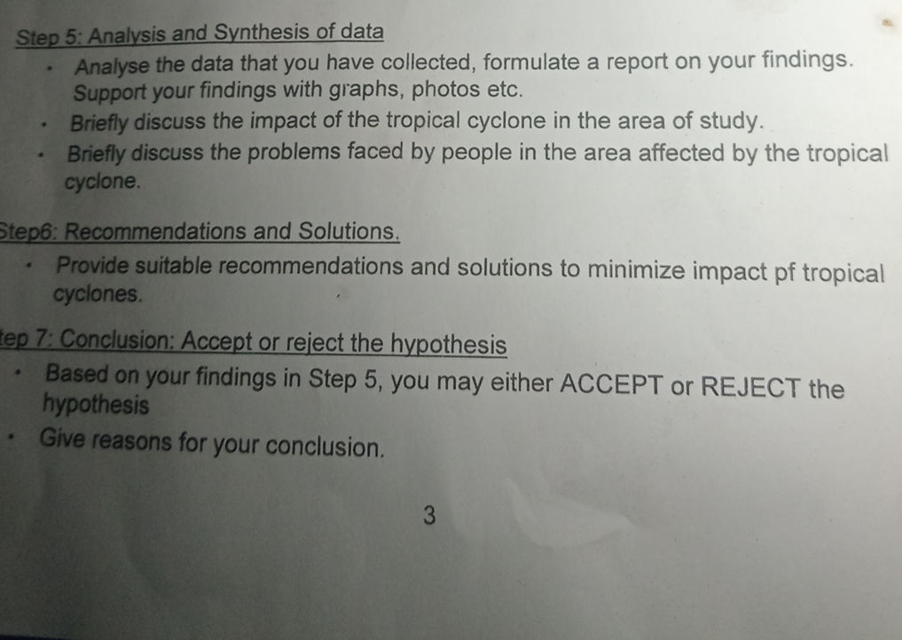 Step 5: Analysis and Synthesis of data * | StudyX