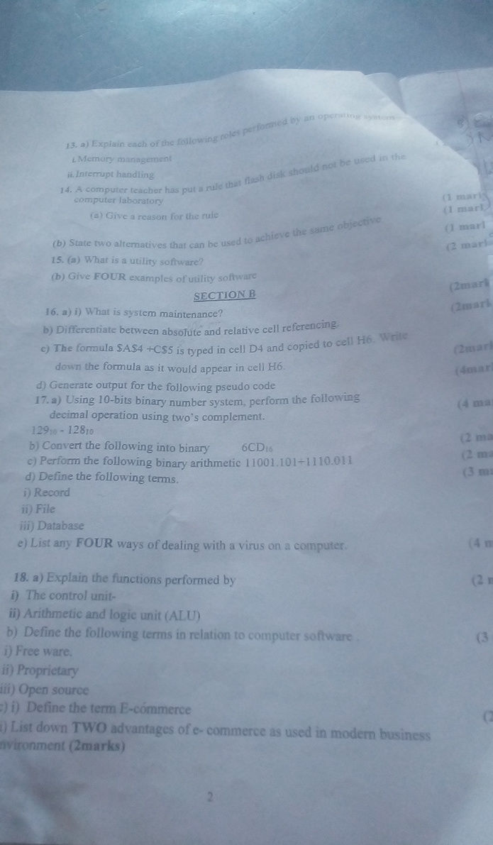 13. a) Explain each of the following roles | StudyX