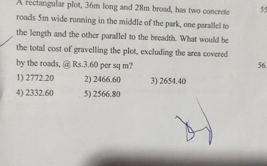 A rectangular plot, 36m long and 28m broad, | StudyX