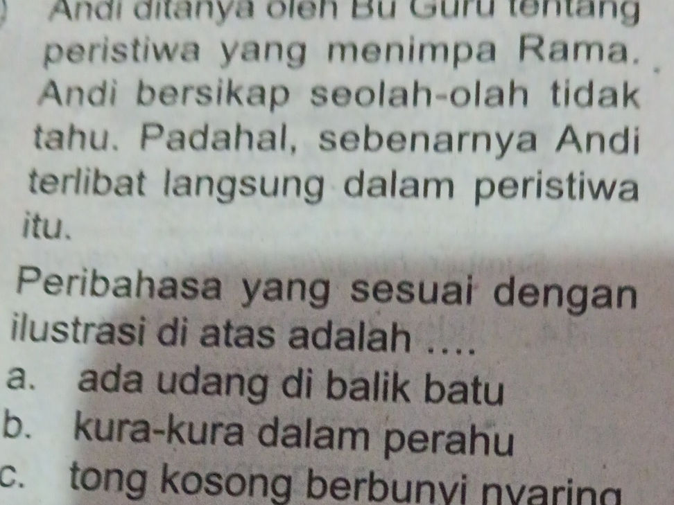 Andi ditanya oleh Bu Guru tentang peristiwa | StudyX