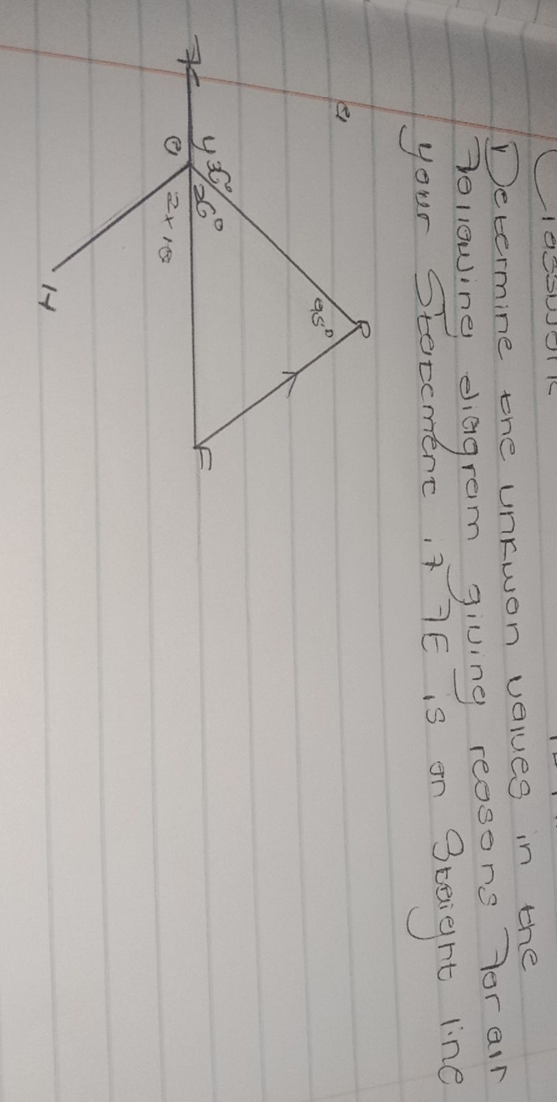 Determine the unknown values in the diagram | StudyX