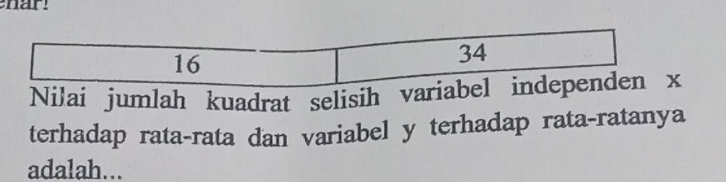 Nilai jumlah kuadrat selisih variabel | StudyX