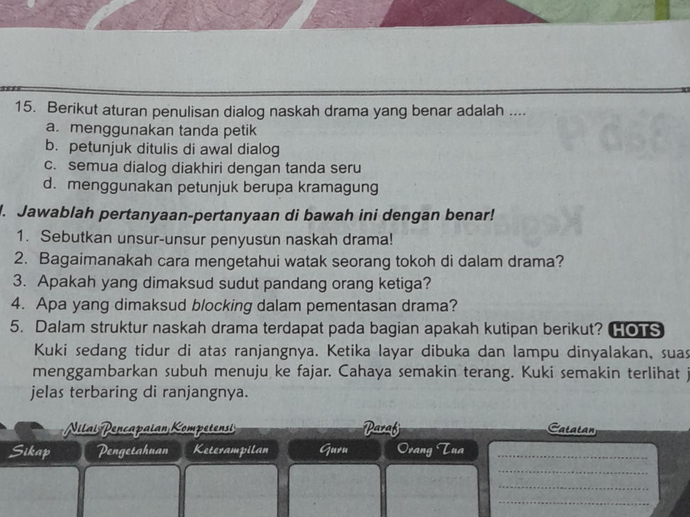 15. Berikut aturan penulisan dialog naskah | StudyX