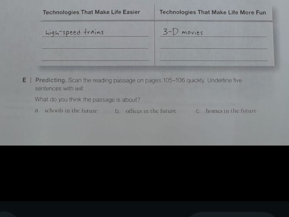 E | Predicting. Scan the reading passage on | StudyX