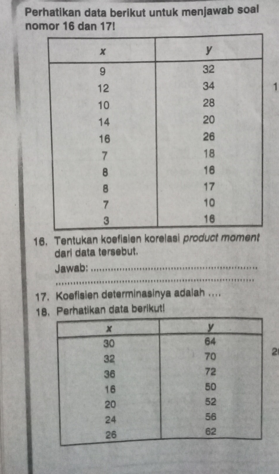 Perhatikan data berikut untuk menjawab soal | StudyX