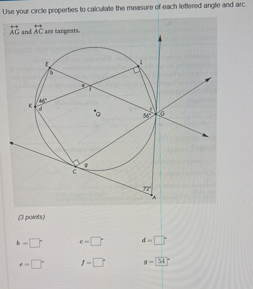 Use your circle properties to calculate the | StudyX