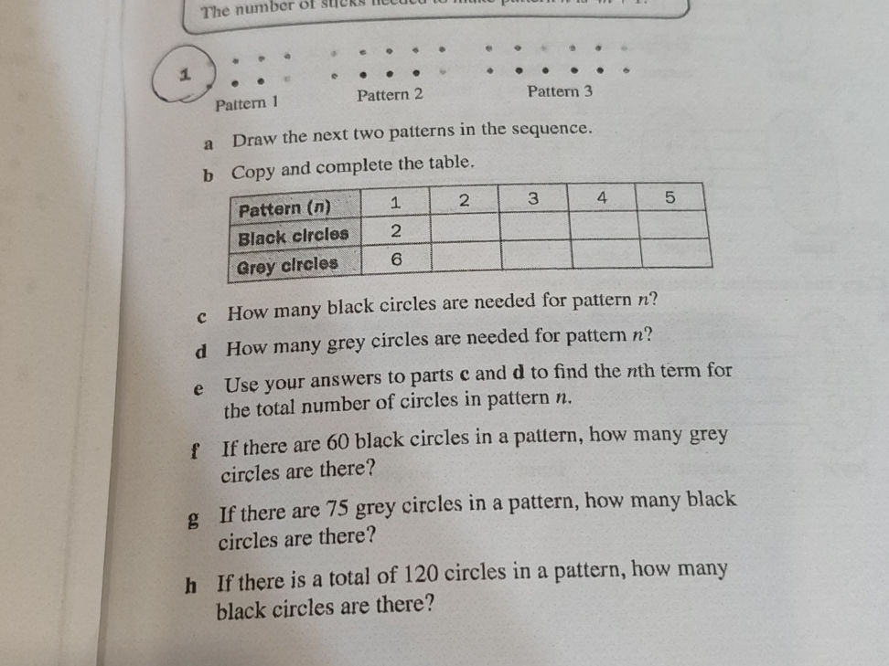 a Draw the next two patterns in the | StudyX