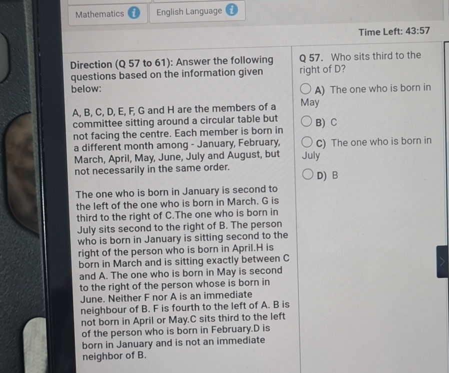 Direction (Q 57 to 61): Answer the following | StudyX
