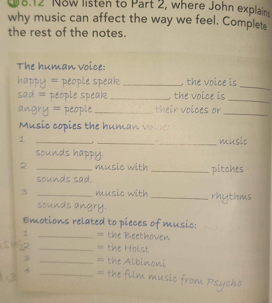 The human voice: happy = people speak ______ | StudyX