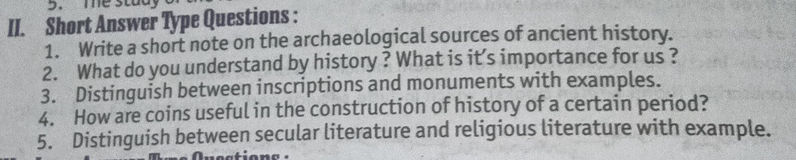 1. Write a short note on the archaeological | StudyX