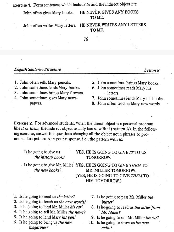 Exercise 1. Form sentences which include | StudyX