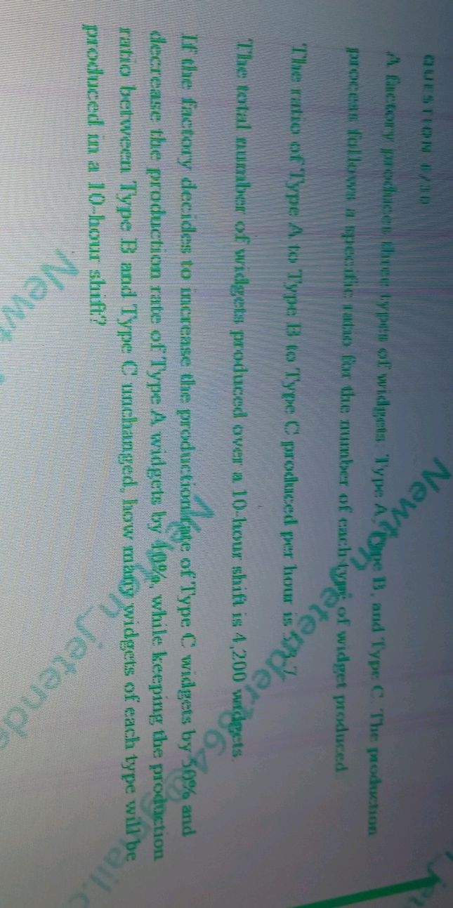 A factory produces three types of widgets: | StudyX