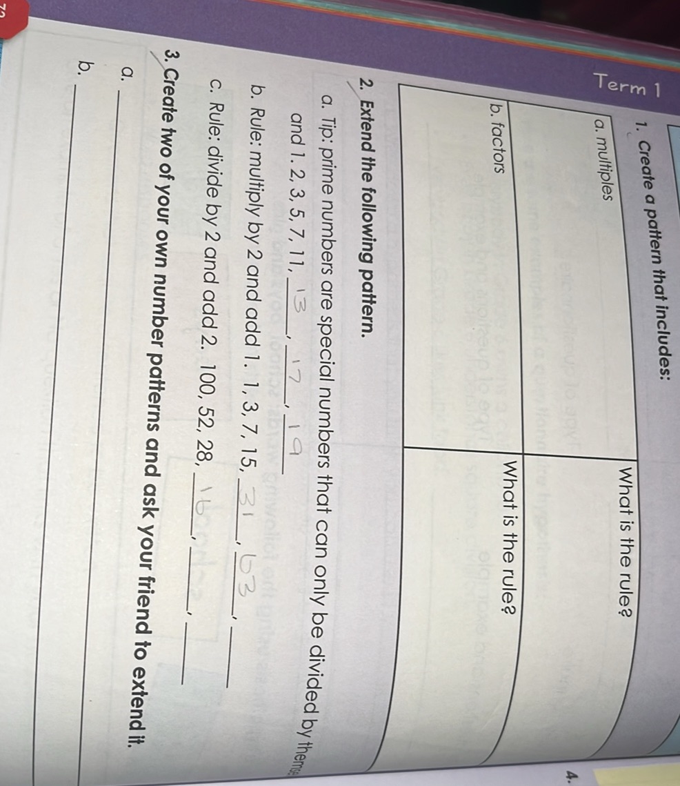 1. Create a pattern that includes: a. | StudyX