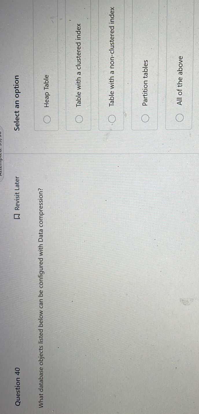 What database objects listed below can be | StudyX