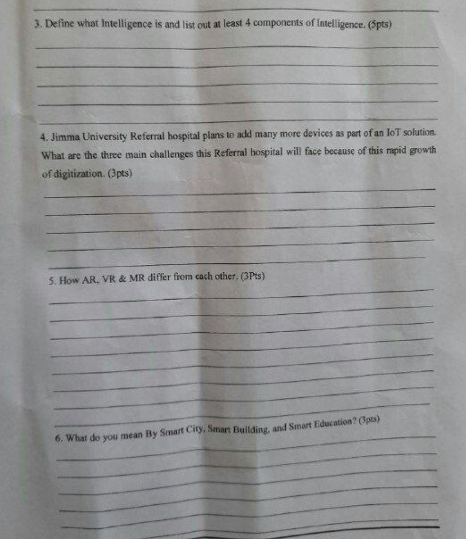 3. Define what Intelligence is and list out | StudyX